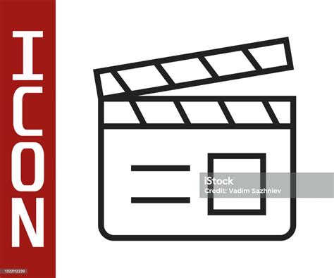 흰색 배경에 격리 된 검은 줄 무비 클래퍼 아이콘 영화 클래퍼 보드 클래퍼보드 기호 영화 제작 또는 미디어 산업 벡터 감독에 대한 스톡 벡터 아트 및 기타 이미지 Istock