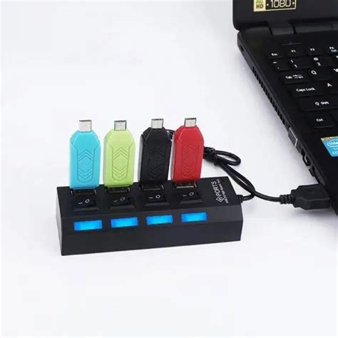 Купити Високошвидкісний Usb Hub на 4 порти з кнопками вимкнення Usb розгалужувач на 4 порти