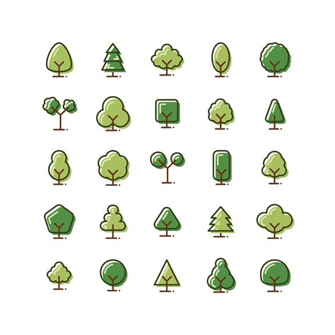 Tree Filled Outline Icon Set 1338706 Vector Art At Vecteezy