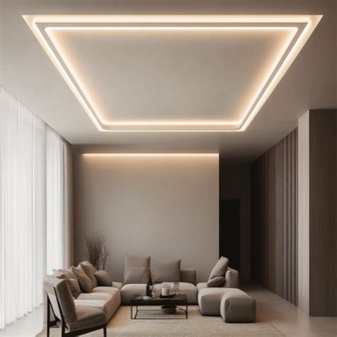 Simple And Warm Single Layered Rectangular False Ceiling Design
