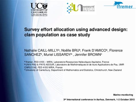 Pdf Survey Effort Allocation Using Advanced Design Clam Population