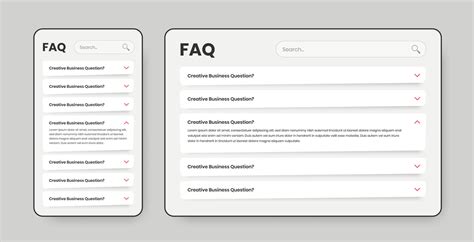 Minimalist Faq Or Frequently Asked Question Ui Layout Design For Mobile And Web With Abstract