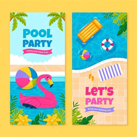 수영장 파티 템플릿 디자인 무료 벡터