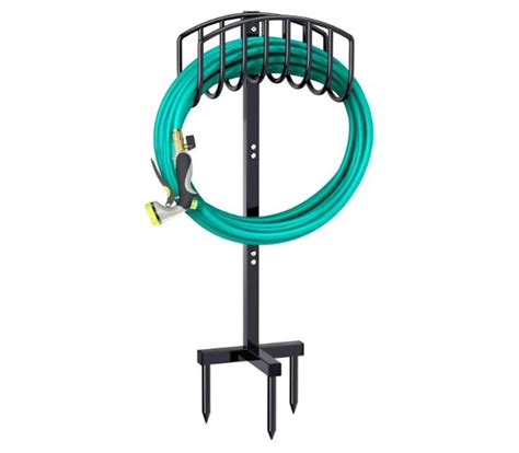 Garden Hose Holder Water Hose Stand Freestanding Metal Hose Hanger Detachable Heavy Duty Hose