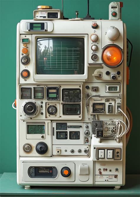 Vintage Control Panel With Retro Technology And Dials Stock Illustration Illustration Of