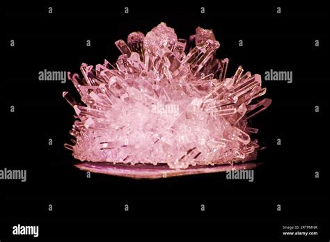 Shiny Red Sharp Ruby Crystal Highlighted And Isolated On Black Background Geology And