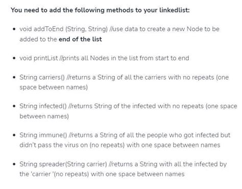 Solved Make Sure To Do This In Java For The Linkedlist
