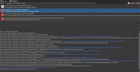 Unityvcc Console Error When Uploading Avatar Help Vrchat Ask Forum
