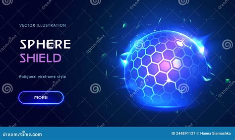 Force Shield Bubbles Energy Glow Balls Spheres Vector Illustration 259806496