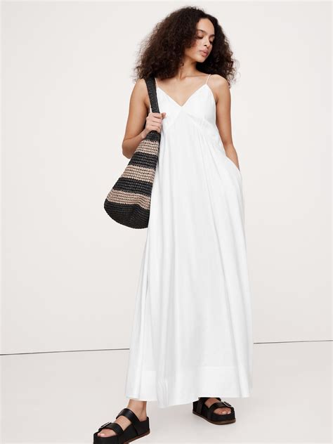 Viscose Linen Maxi Dress Banana Republic