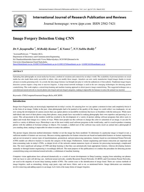 Ijrpr2870 Image Forgery Detection Using Cnn Pdf Computing Computer Science