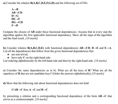 Solved A Consider The Relation R A B C D E F G H And The Chegg Com