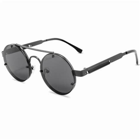 Vintage Steampunk Style Sunglasses Men Retro Round Grandado