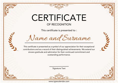 Certificate Of Recognition Blank Name