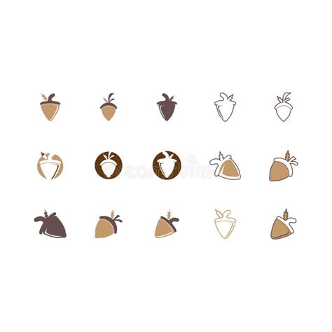 Acorn Icon And Symbol Vector Template Illustration Stock Illustration Illustration Of