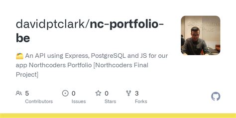 GitHub Davidptclark Nc Portfolio Be An API Using Express PostgreSQL And JS For Our App
