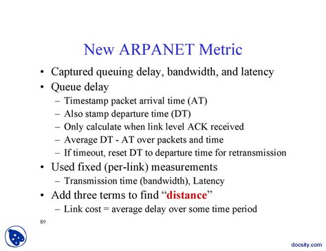 new arpanet metric data communication systems lecture slides docsity