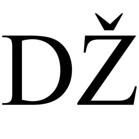 Ǆ Latin Capital Letter Dz With Caron Times New Roman Regular Graphemica