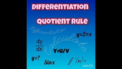 Differentiation Quotient Rule Youtube Differentiation Quotient Rule Youtube