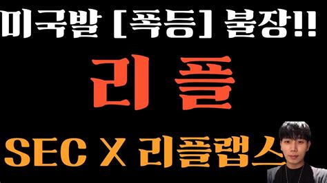 리플 코인 Sec X 리플랩스 드디어 작심발표 단독공개 미국발 강력한 폭등 불장 드디어 나온다 강력호재 지금빨리보세요 리플목표가 리플호재 리플전망
