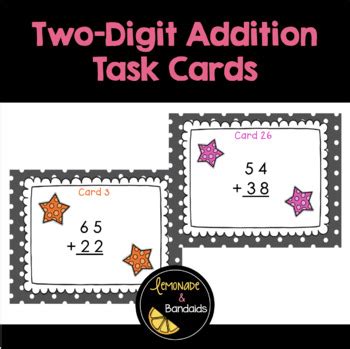 Two Digit Addition Task Cards By Covered In Glitter And Glue TpT