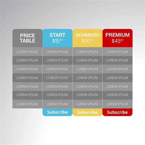 Set Offer Tariffs Ui Ux Vector Banner For Web App Stock Vector Illustration Of Service