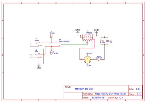 Making My Own Preamp With Passive Di Schematic Attached
