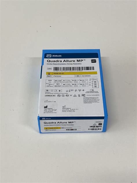 New Abbott Quadra Allure Therapy Pacemaker Pulse Generator Pm3562 Exp2026 03 Y25 Quadra