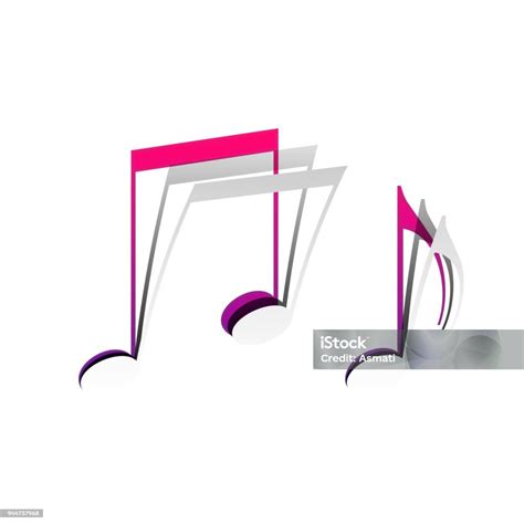 음악 메모 기호 벡터입니다 Underl에서 그림자와 함께 분리형 종이 0명에 대한 스톡 벡터 아트 및 기타 이미지 0명 문화 배경 주제 Istock