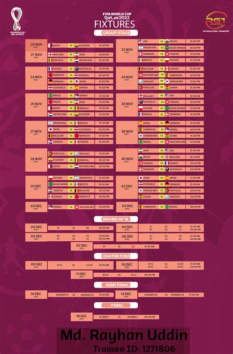 Fifa World Cup 2022 Qatar Schedule By Md Rayhan Uddin On Dribbble