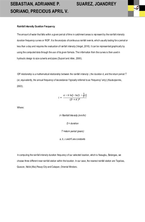 Doc Rainfall Intensity Duration Frequency