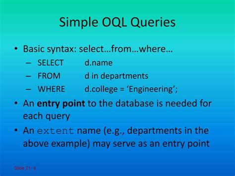 Adbms 17 Object Query Language Pptx