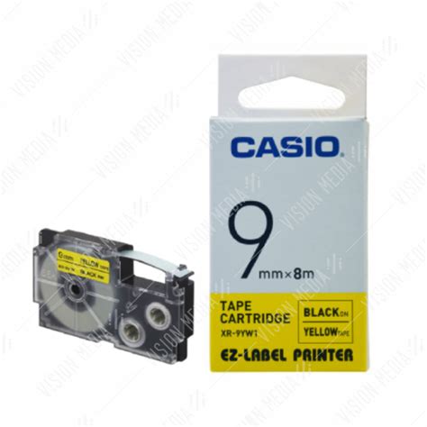 Casio Ez Label 9mm Black On Yellow Xr 9yw1 Vision Media Supplies