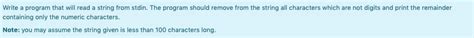 Solved Write A Program That Will Read A String From Stdin