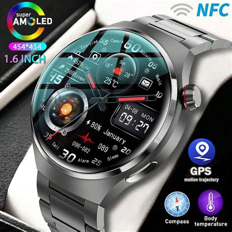 Sacosding 2025 New Smart Watch Pro Men Women Gps Trajectory Nfc Amoled 360 360 Hd Screen
