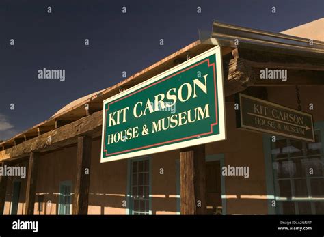 Usa New Mexico Taos Kit Carson House And Museum Kit Carson Road Stock