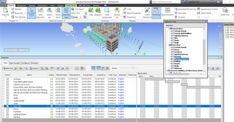 Usage Of Navigation Tool Timeliner And Clash Detection Test Using