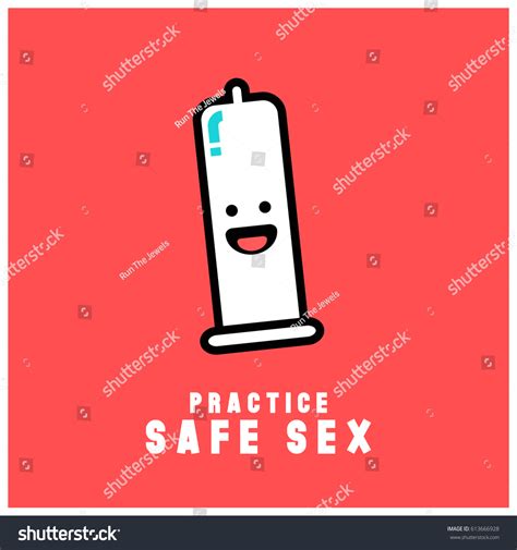 Practice Safe Sex Poster Smiling Happy Stock Vector Royalty Free