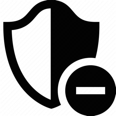 Defence Delete Discard Remove Safety Security Shield Icon