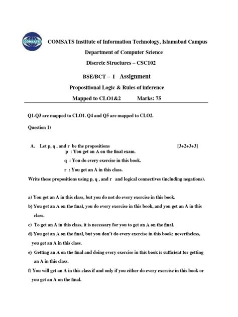 Assignment 1 Pdf Logic Metalogic