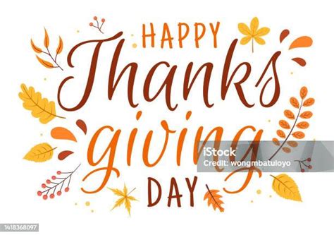 행복한 추수 감사절 축하 템플릿 손으로 그린 만화 플랫 일러스트 레이 션 터키 나뭇잎 닭고기 또는 호박 디자인 10월에 대한 스톡 벡터 아트 및 기타 이미지 Istock