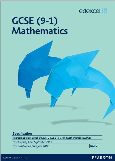 Edexcel Mathematics GCSE MA Specification Exam June Onwards Qualifications