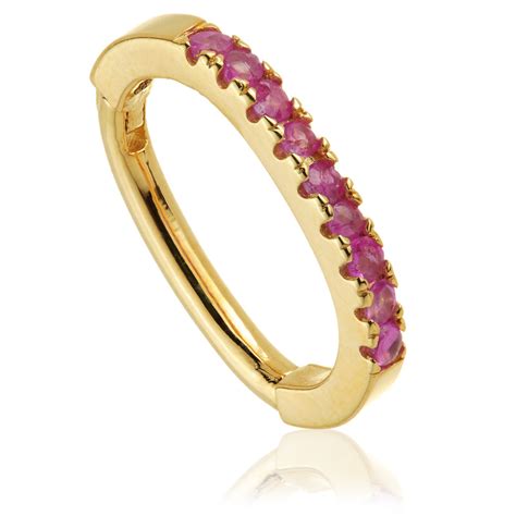 Tl Gold Ruby Pave Oval Rook Ring Wholesale Body Jewellery