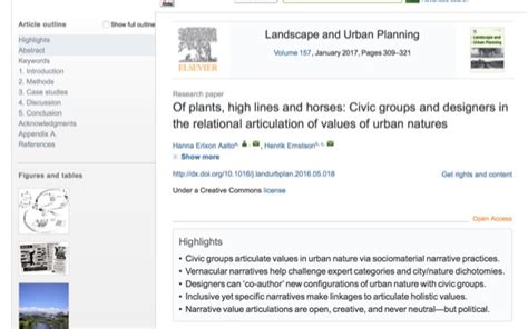 New Article Narrative And Value Articulation Of Contested Green Spaces