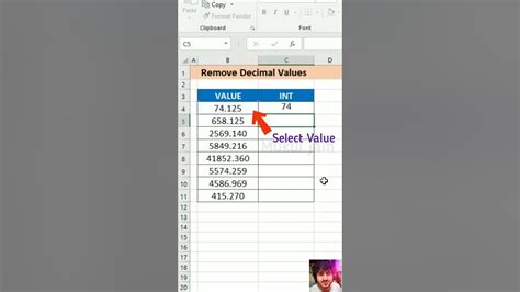 Remove Decimal Values In Excel 😎 Advancedexcel Excelshorts Youtube