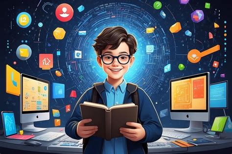 Premium Photo Joyful Bytes Of Knowledge