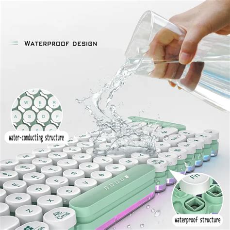 Robotic Keyboard Wireless Wired Bluetooth Waterproof Borderless Round Keycap Honeycomb Chassis