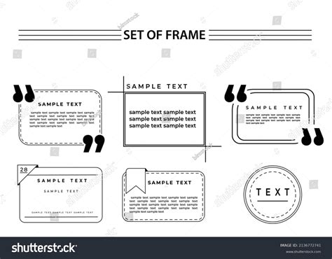 Set Simple Frame Design Decoration Boundaries Stock Vector Royalty