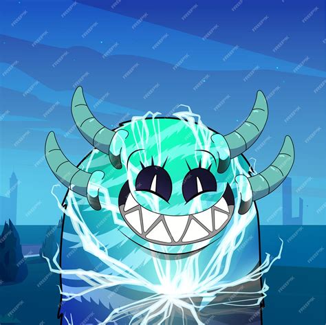 Monstro Elétrico Nft Vetor Premium