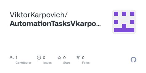 GitHub ViktorKarpovich AutomationTasksVkarpovich